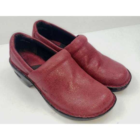 Born | Shoes | Born Boc Womens M Clog Loafer Slip On Casual Red ...